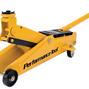 Performance Tool W1614 2 Ton (4,000 lbs.) Capacity Floor Jack Made With Heavy Duty Steel And Swivel Rear Casters