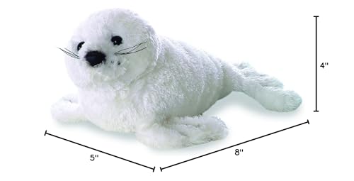 Aurora® Adorable Mini Flopsie™ Harp Seal Stuffed Animal - Playful Ease - Timeless Companions - White 8 Inches