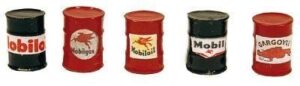 mobil oil barrels - jl innovative design ho scale model train accessories 563