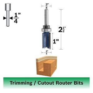 Bosch 85682M 3/4 in. x 1 in. Carbide Tipped 2-Flute Top Bearing Straight Trim Bit