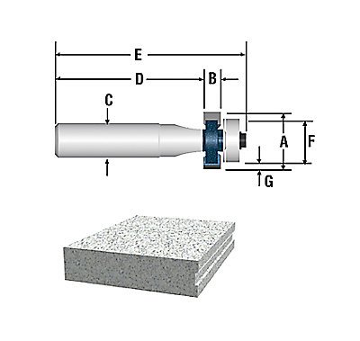 Bosch 85656M 1/16-Inch Depth 3/4-Inch Cut Face Inlay Router Bit 1/2-Inch Shank