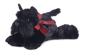 aurora® adorable mini flopsie™ scotty™ stuffed animal - playful ease - timeless companions - black 8 inches