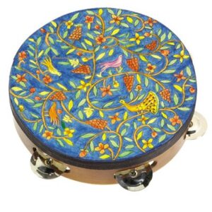 oriental handpainted tambourine by yair emanuel vttm3