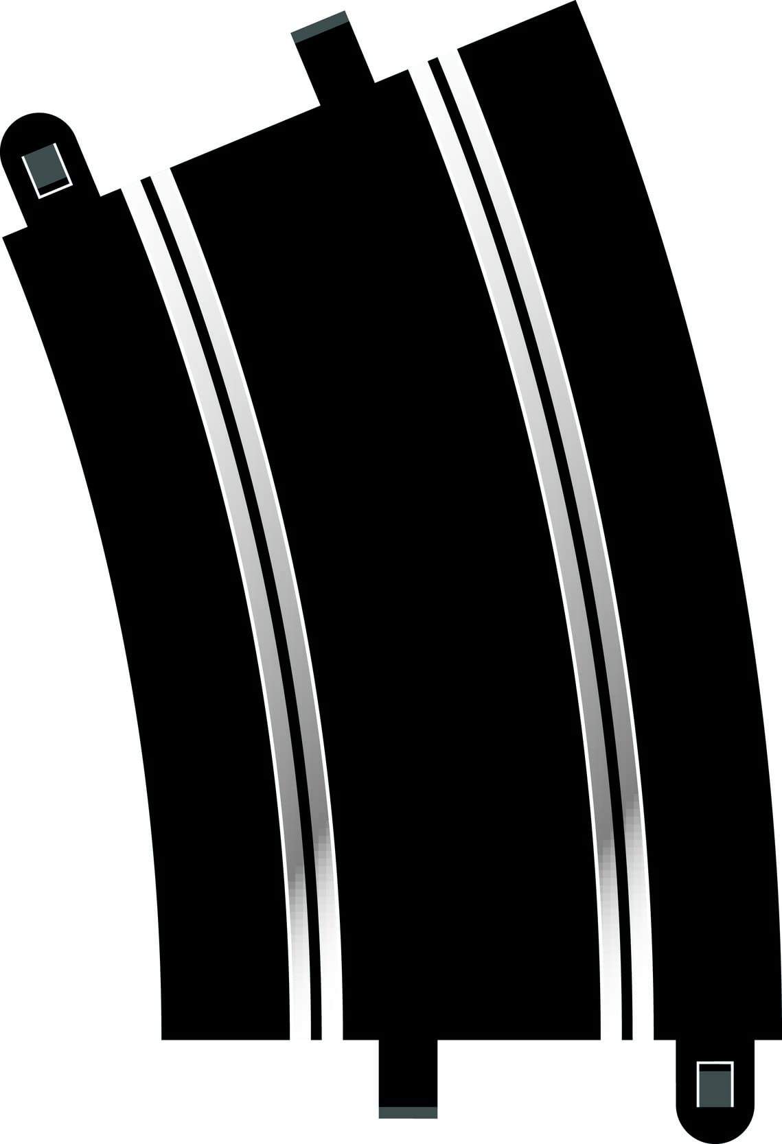 Scalextric C8235 Track Radius - 22.5 Degrees Curve, Black, White, Silver