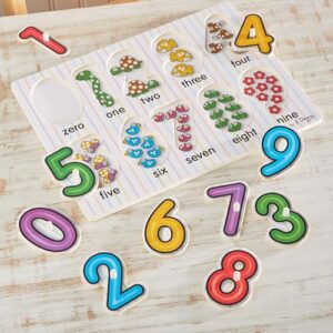 Melissa & Doug Lift & See Numbers Wooden Peg Puzzle - 10 Pieces - FSC Certified