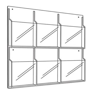 Safco Products 5607CL Reveal Literature Display, 6 Magazine, Clear