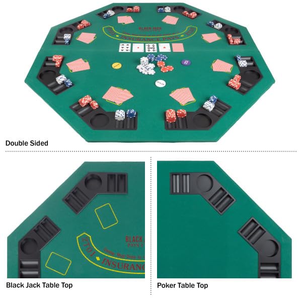 Trademark Poker Deluxe Poker & Blackjack Table Top w/Case Green