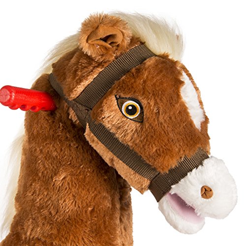 Rockin' Rider Lucky Talking Plush Spring Horse,Brown,40.00 x 24.00 x 38.00 Inches