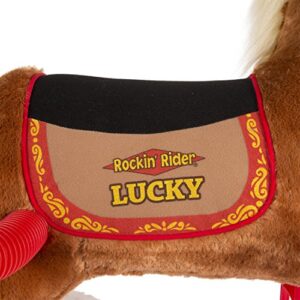 Rockin' Rider Lucky Talking Plush Spring Horse,Brown,40.00 x 24.00 x 38.00 Inches