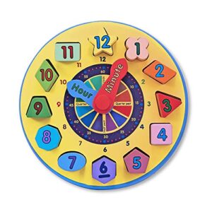 melissa & doug wooden shape sorting clock educational toy