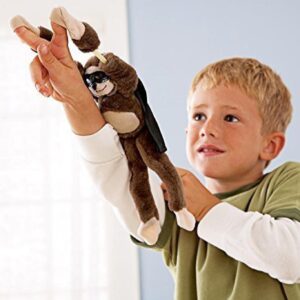 Playmaker Toys Flingshot Flying Monkey Plush Toy, Brown