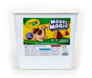 crayola model magic naturals, 4 packs (8oz ea), bulk modeling clay alternative, craft supplies for classrooms, 2 lb. bucket