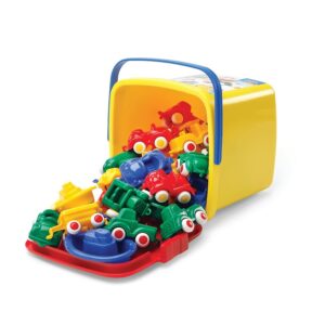 vikingtoys viking toys - mini chubbies bucket set - includes 30 assorted 2.75" toy vehicles, for kids ages 1 year +