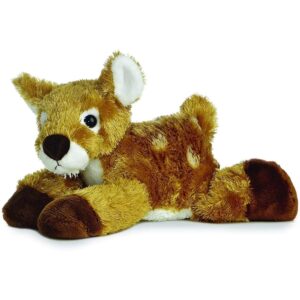 aurora® adorable mini flopsie™ fawne stuffed animal - playful ease - timeless companions - brown 8 inches