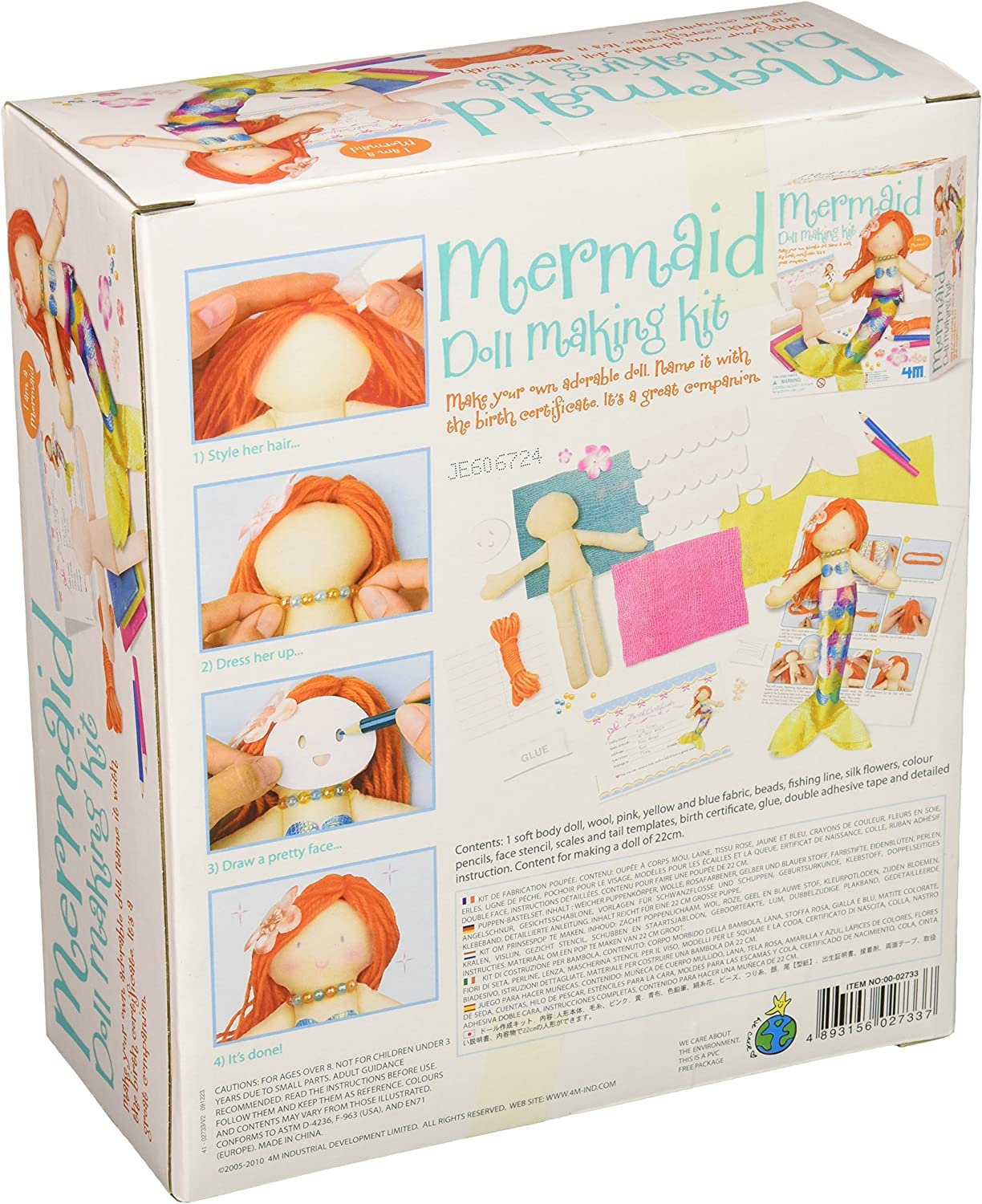 4M Mermaid Doll Making Kit, 8.5 inches