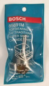 bosch 85691m top bearing traditional router bit 1/4-inch shank 7/16-inch cut