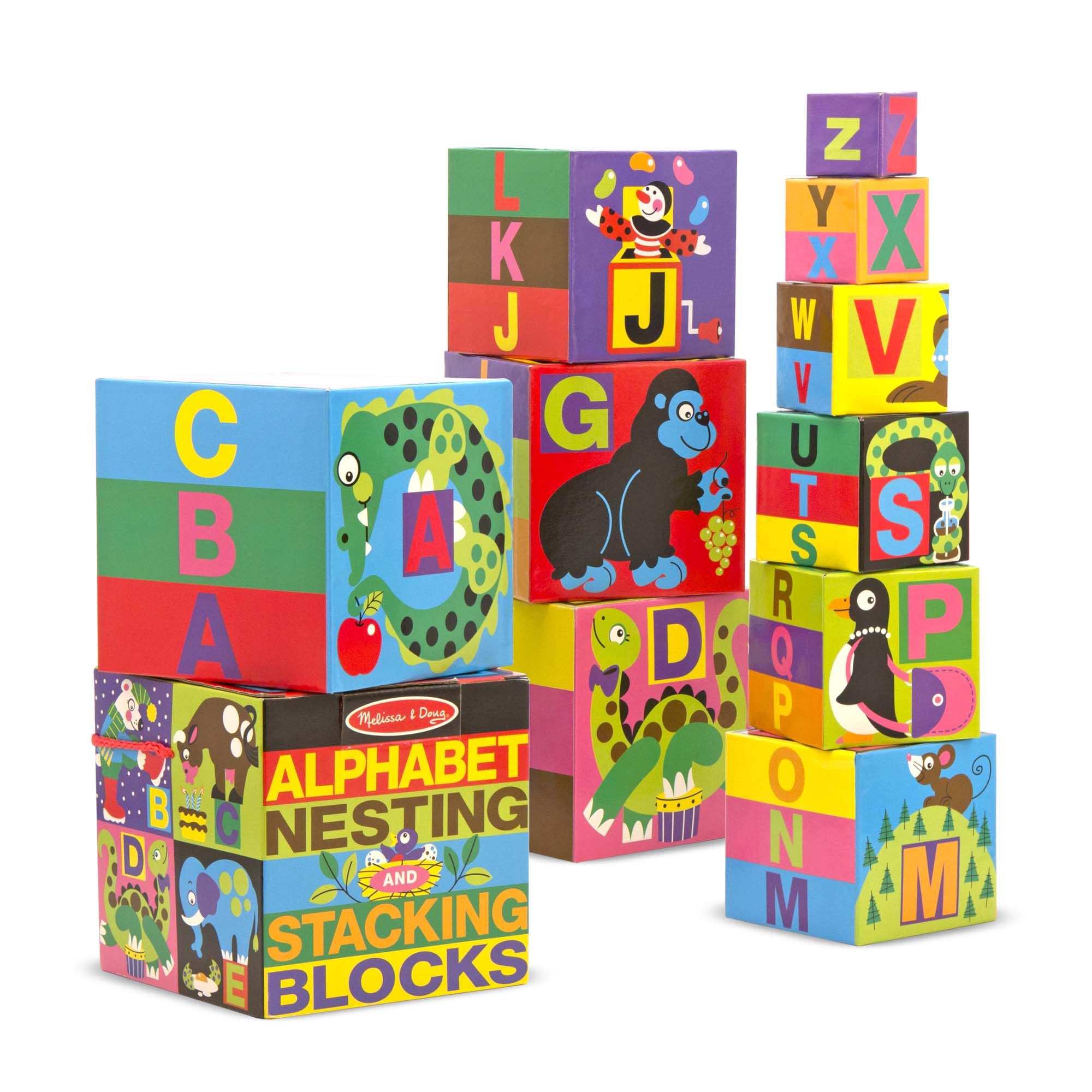 Melissa & Doug Deluxe 10-Piece Alphabet Nesting and Stacking Blocks - FSC Certified