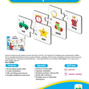 The Learning Journey: Match It! - Rhyme - Rhyming Puzzle Game for Kids Ages 3-5, Learn to Read With Preschool Learning Materials and Learning Games - Educational Award Winning Toys