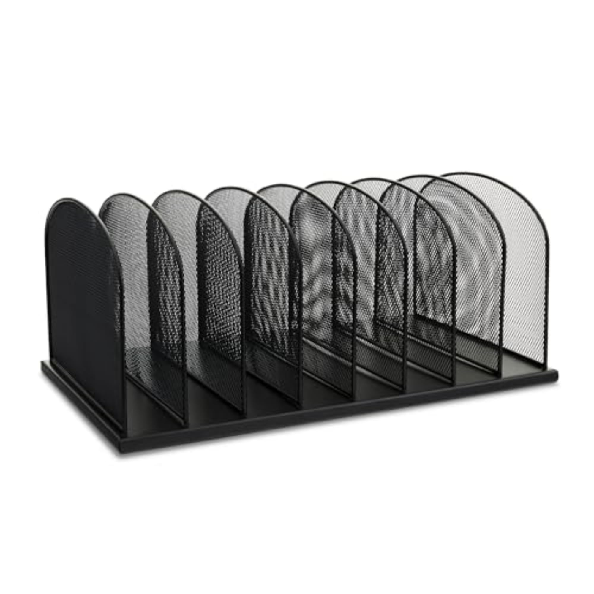 Safco Onyx Desk Organizer with 8 Vertical Sections, File Organizer for Home, Office, Classroom & More, Steel Mesh Construction