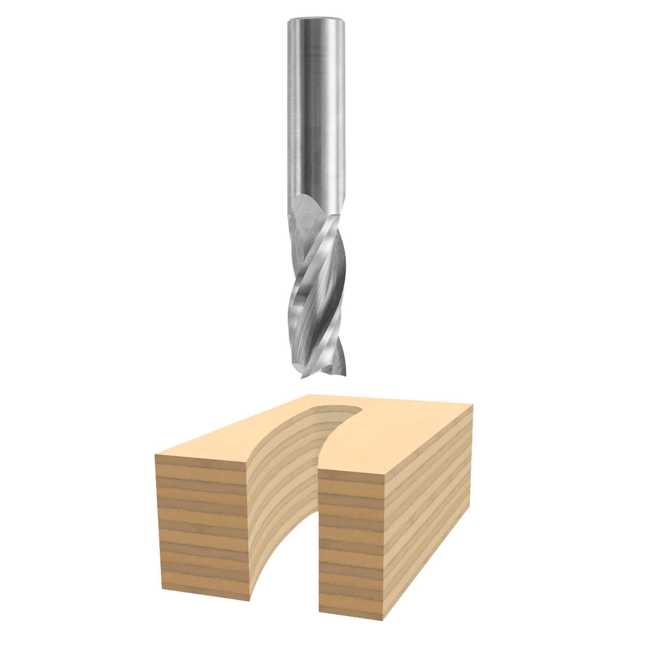 Bosch 85961M 1/2 In. x 1-1/4 In. Solid Carbide 3-Flute U-Pieceut Spiral Bit