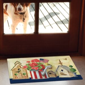 Toland Home Garden 800175 Patriotic Watering Can Summer Door Mat 18x30 Inch 4th of July Outdoor Doormat for Entryway Indoor Entrance