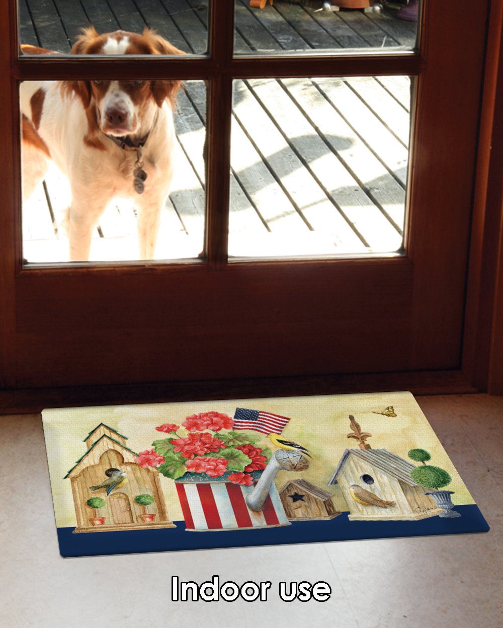 Toland Home Garden 800175 Patriotic Watering Can Summer Door Mat 18x30 Inch 4th of July Outdoor Doormat for Entryway Indoor Entrance