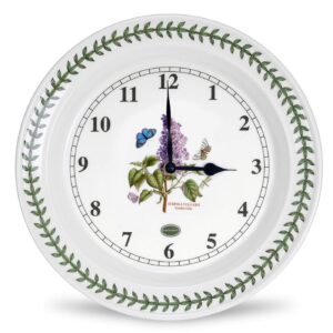 portmeirion botanic garden 10.5" wall clock | garden lilac motif | fine earthenware | chip resistant glaze | made in england | ideal for room & kitchen décor