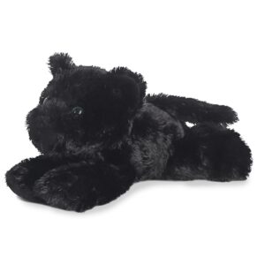 aurora® adorable mini flopsie™ onyx™ stuffed animal - playful ease - timeless companions - black 8 inches