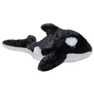 aurora® adorable mini flopsie™ orca stuffed animal - playful ease - timeless companions - black 8 inches