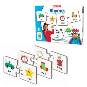 the learning journey: match it! - rhyme - rhyming puzzle game for kids ages 3-5, learn to read with preschool learning materials and learning games - educational award winning toys