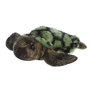 aurora® adorable mini flopsie™ splish-splash™ stuffed animal - playful ease - timeless companions - green 8 inches