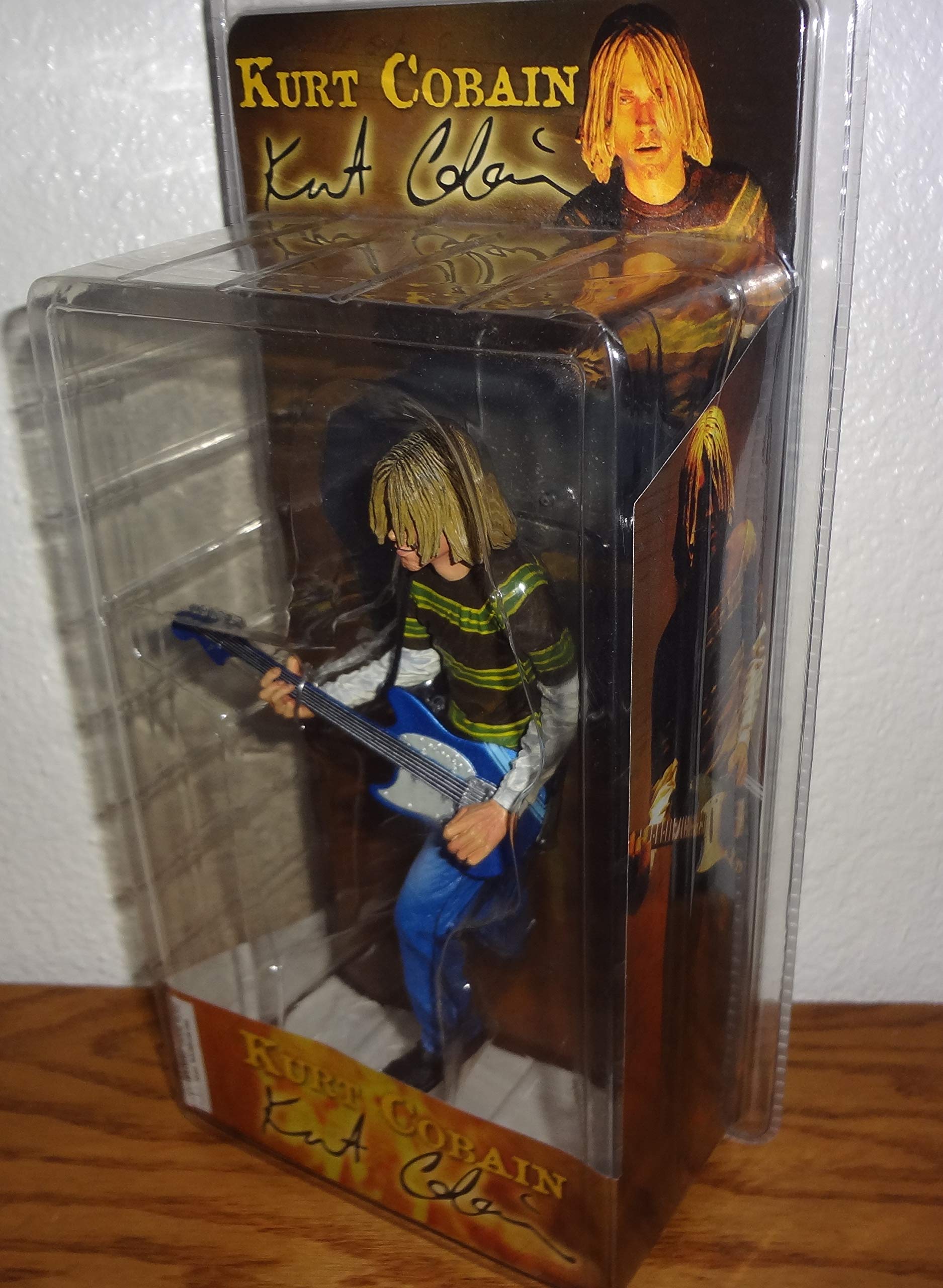 Kurt Cobain 7 inch Action Figure with Skyblue Guitar by NECA