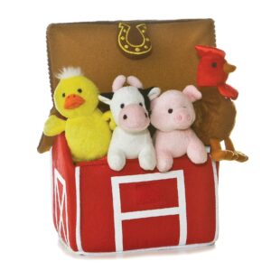 Aurora® Engaging Baby Talk™ My Barnyard Friends II™ Baby Stuffed Animal - Sensory Delight - Interactive Learning - Multicolor 8 Inches