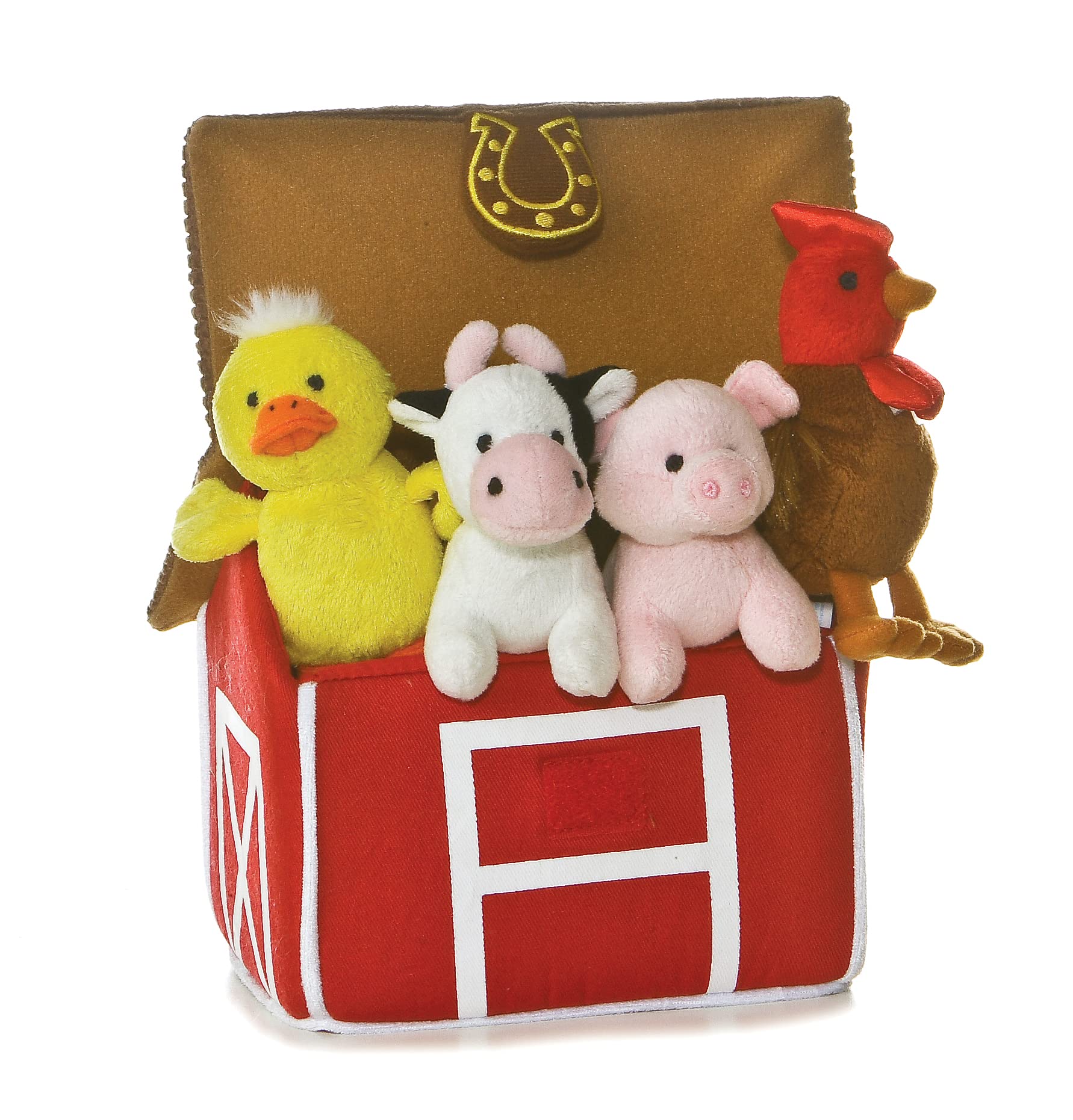 Aurora® Engaging Baby Talk™ My Barnyard Friends II™ Baby Stuffed Animal - Sensory Delight - Interactive Learning - Multicolor 8 Inches