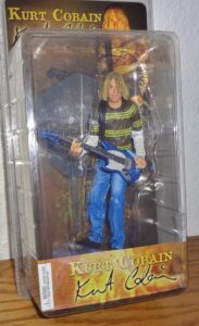 kurt cobain 7 inch action figure with skyblue guitar by neca