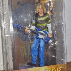 Kurt Cobain 7 inch Action Figure with Skyblue Guitar by NECA