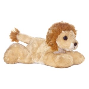 aurora® adorable mini flopsie™ lionel™ stuffed animal - playful ease - timeless companions - brown 8 inches