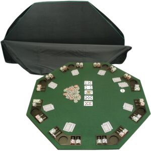 trademark poker deluxe poker & blackjack table top w/case green