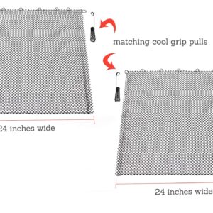 Enhance the Style of Your Fireplace with a Condar Mesh Screen. Fireplace Mesh Screen Curtain. 21" High. Includes 2 Panels, each 24" Wide.