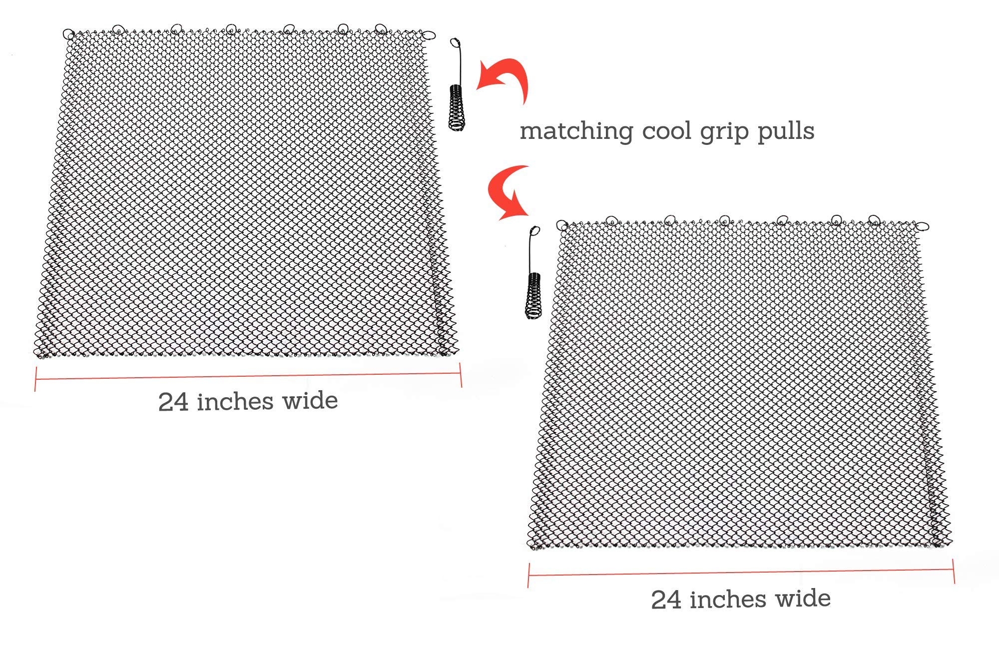 Enhance the Style of Your Fireplace with a Condar Mesh Screen. Fireplace Mesh Screen Curtain. 21" High. Includes 2 Panels, each 24" Wide.