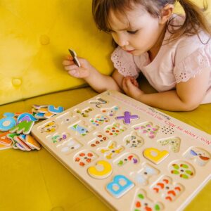 Melissa & Doug Wooden Alphabet Sound Puzzle - Wooden Puzzle With Sound Effects (26 pcs)