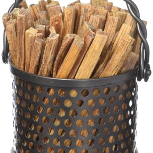 Minuteman International Twisted Ropr fatwood Holder Basket Caddy, Graphite, 6.75 x 5.5 x 5.5