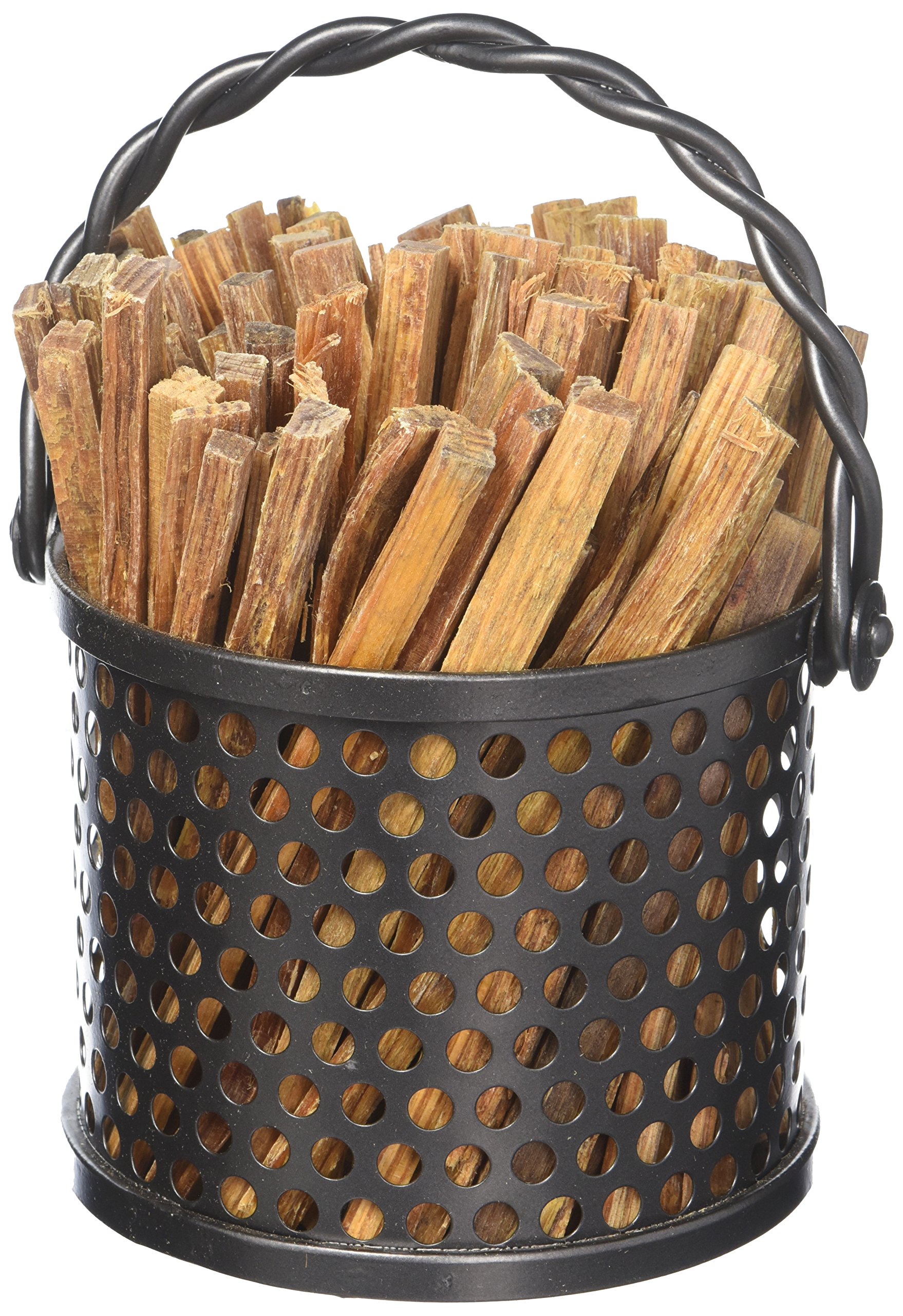 Minuteman International Twisted Ropr fatwood Holder Basket Caddy, Graphite, 6.75 x 5.5 x 5.5