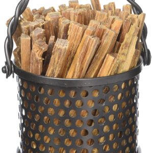 Minuteman International Twisted Ropr fatwood Holder Basket Caddy, Graphite, 6.75 x 5.5 x 5.5