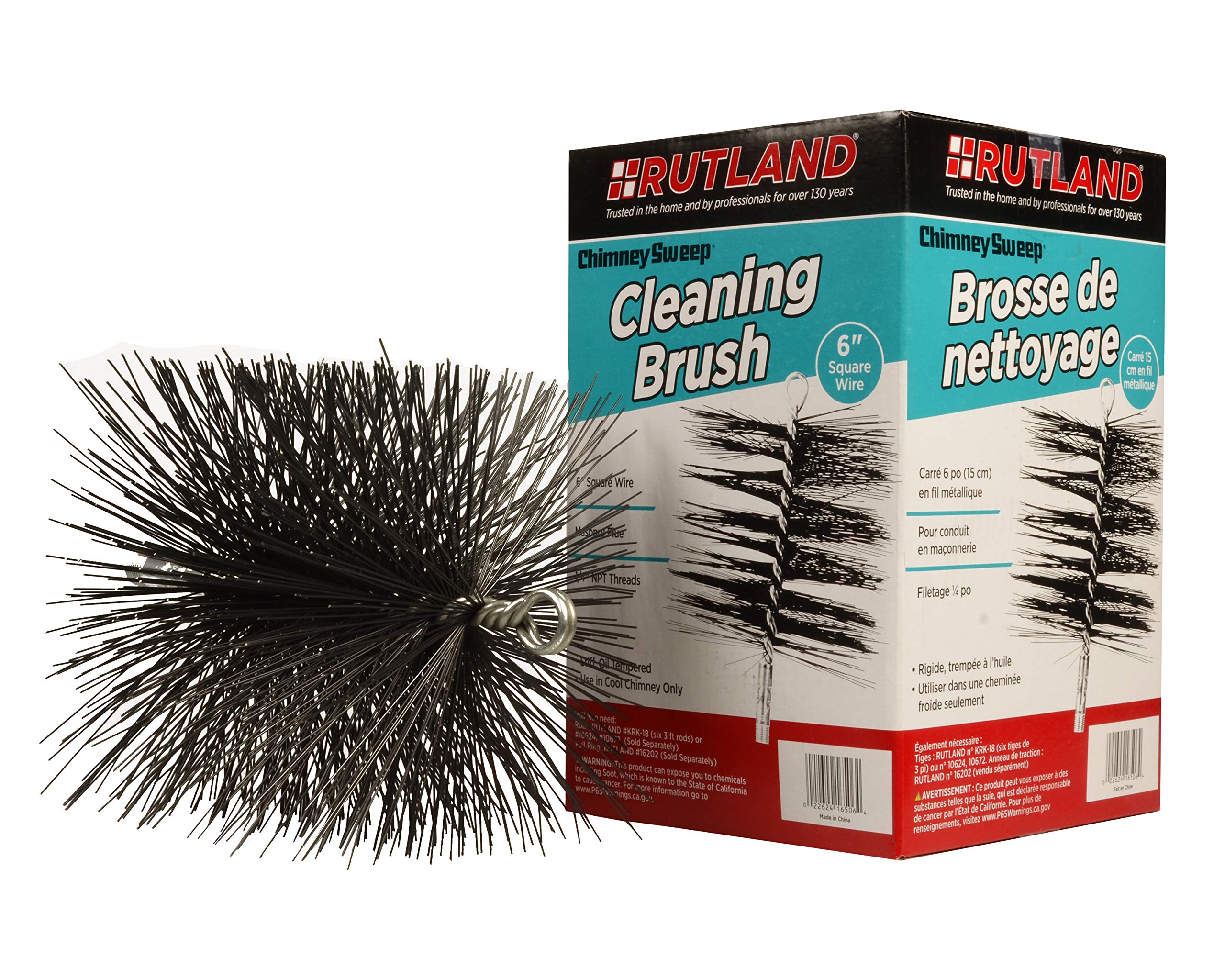 Rutland Products 16506 6-Inch Square Chimney Cleaning Brush