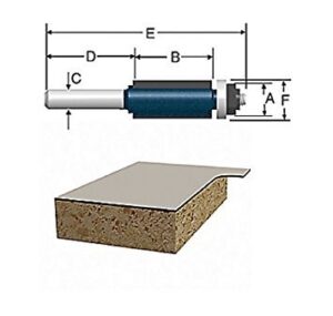 bosch 84500m 3/4-inch diameter 9/16-inch cut double flute laminate flush trim router bit 1/2-inch shank with ball bearing