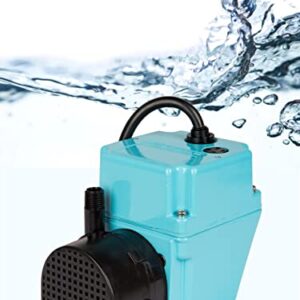 Little Giant 502103 300 GPH 115-Volt Manual Oil Filled Submersible Aluminum Direct Drive Submersible Pump, Blue, 2E-N