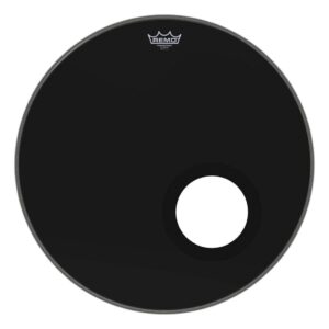 remo powerstroke p3 ebony bass drumhead - 5" black dynamo, 22"