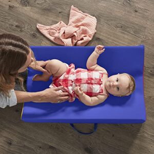 ECR4Kids SoftZone Baby Changing Pad, Contoured, Blue/Red/Yellow