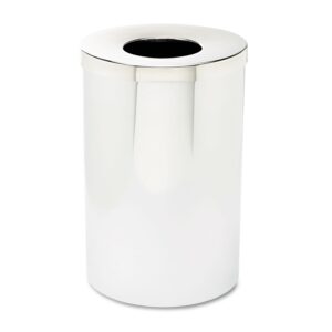 safco products 9695 reflections open top waste receptacle, chrome